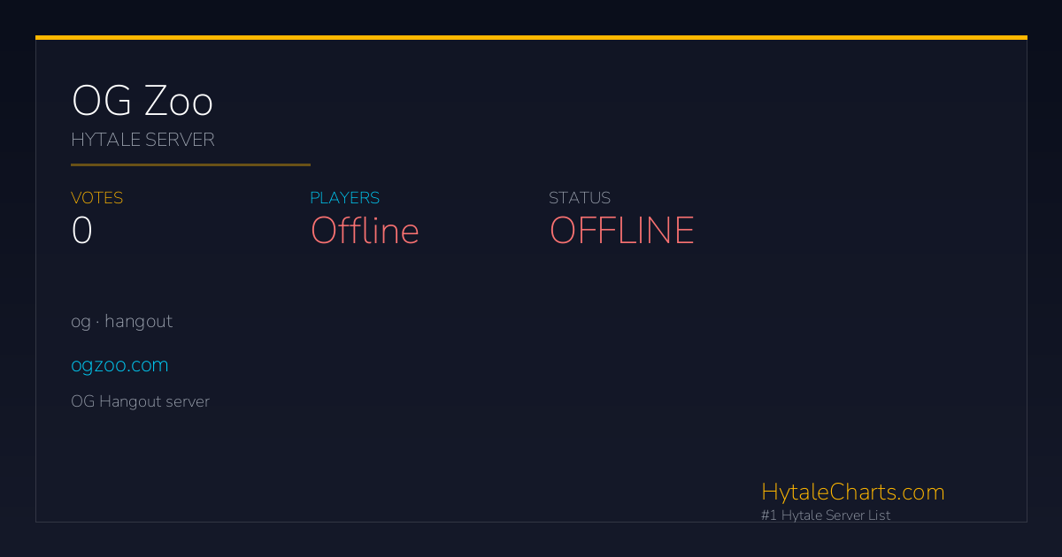 OG Zoo - Hytale Server IP & Votes | HytaleCharts